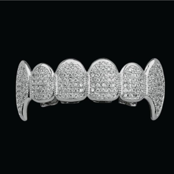 Jewelry | 6 Piece Bottom Grillz Set Icy Grillz Slugs Silver Grillz Gold ...